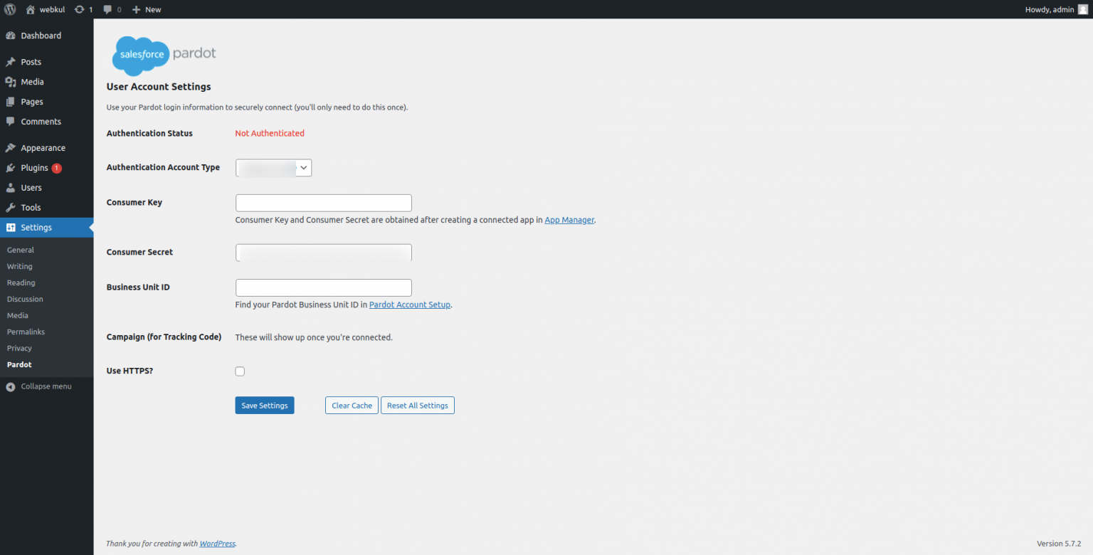 Connect Wordpress to Pardot using Salesforce SSO